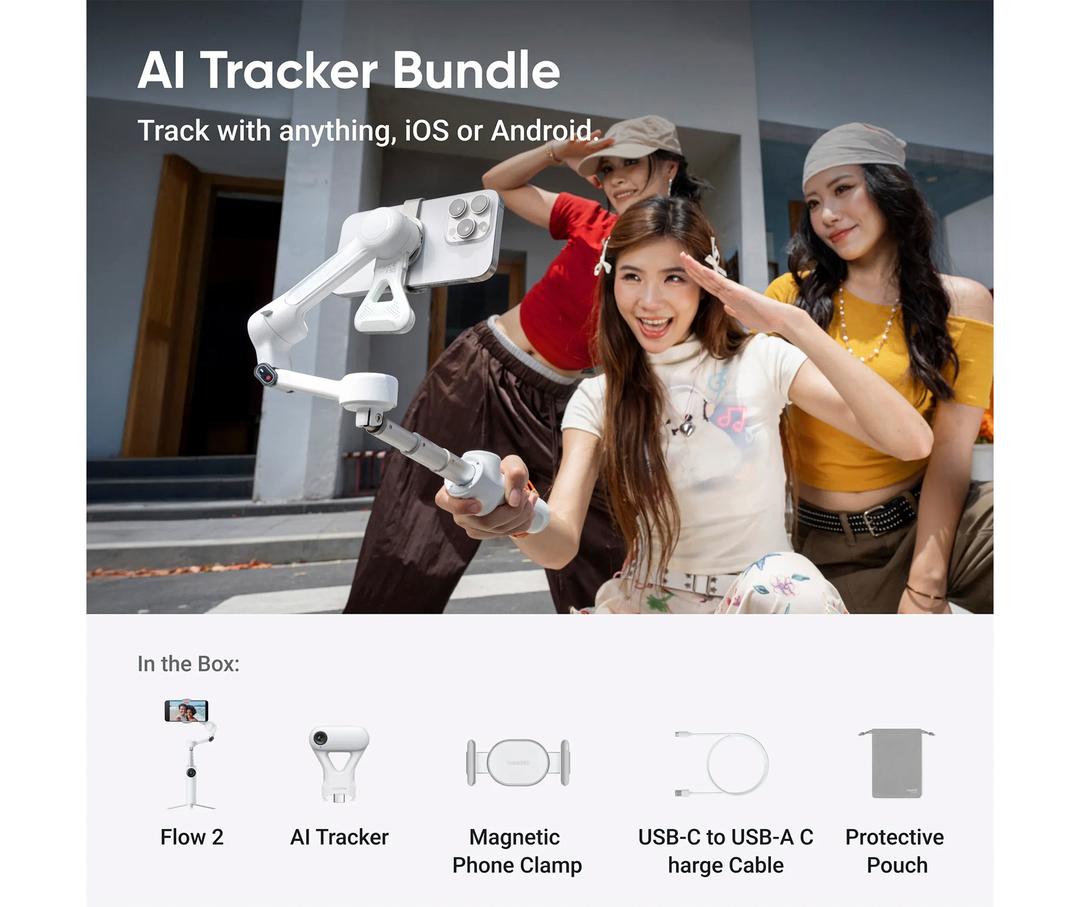Cathay Photo | Insta360 Flow 2 AI Tracker Bundle (Summit White)